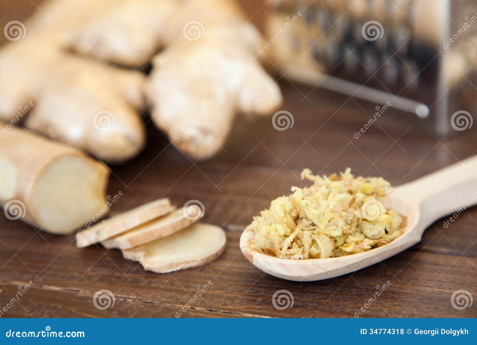 Verse, Gesneden En Geraspte Gemberwortel Stock Foto - Image of gember ...