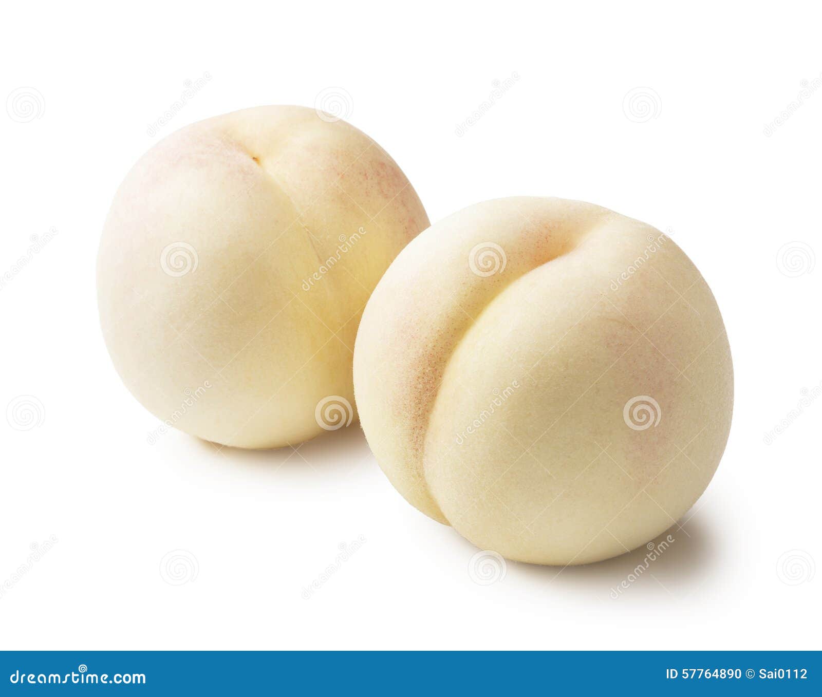 Verse Witte Perzik Op Witte Achtergrond Stock Foto - Image of ...