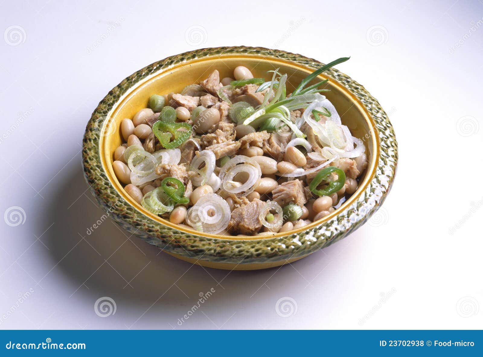 Verse Witte Snijboon En Tonijnsalade Stock Foto - Image of schildpad ...