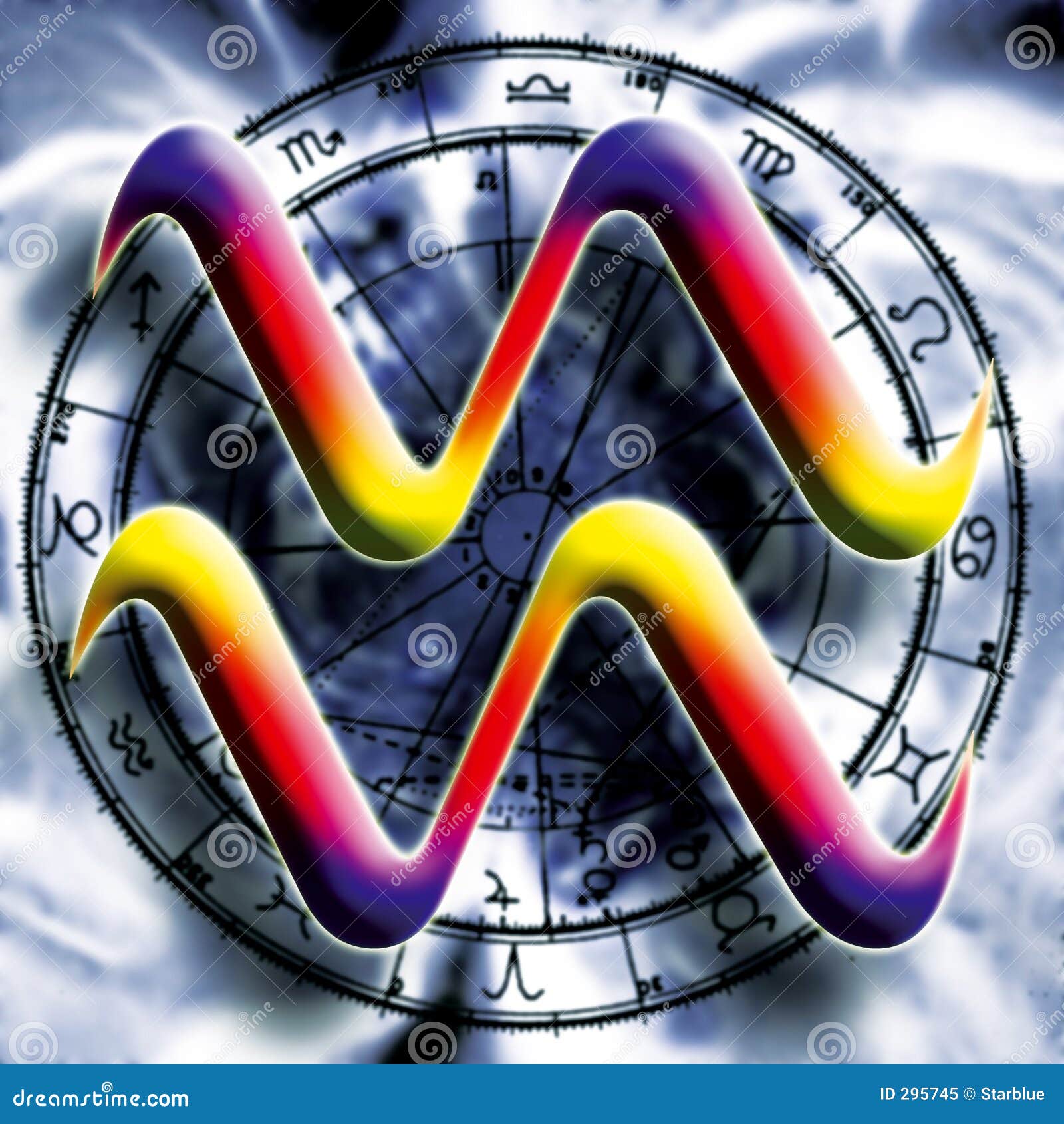 Verseau De Signe D'astrologie Illustration Stock - Illustration du ...