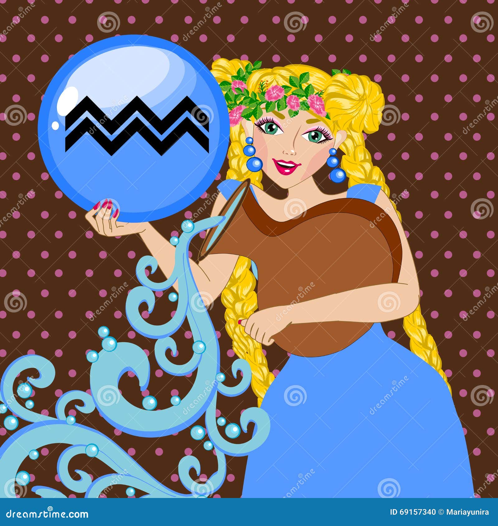 Verseau De Signe De Zodiaque Illustration de Vecteur - Illustration du ...