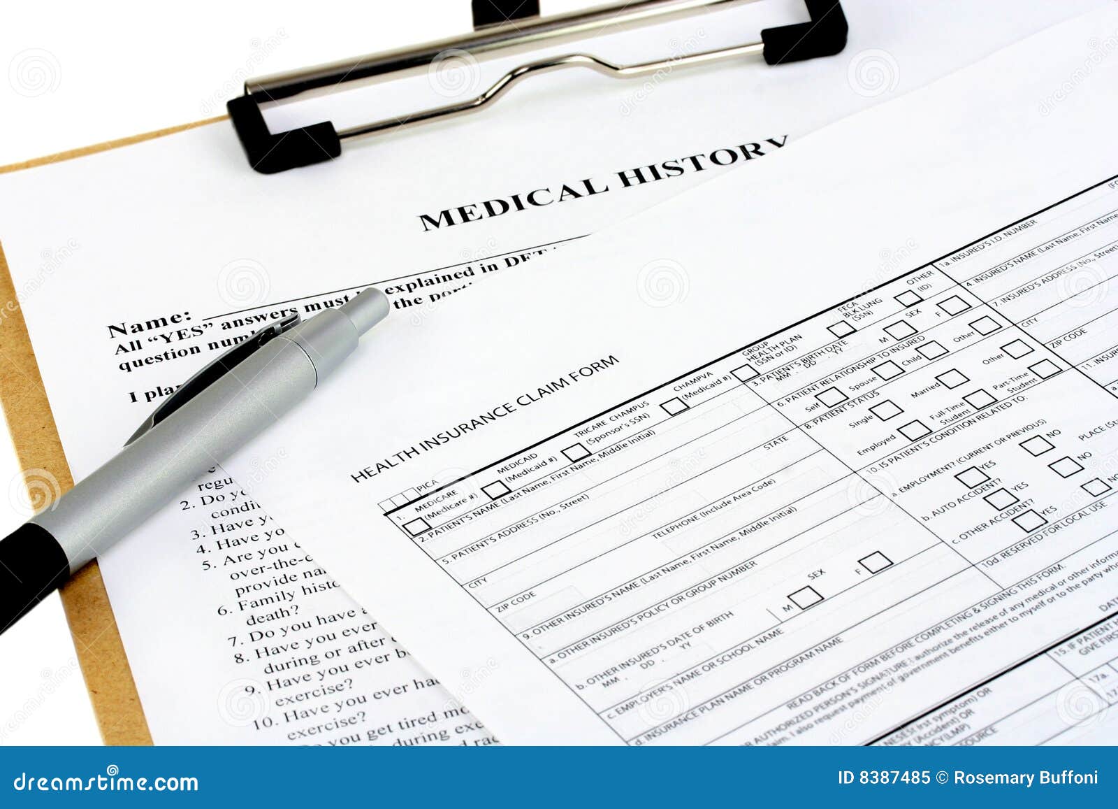 Versicherungs-Formulare stockbild. Bild von geschichte - 8387485