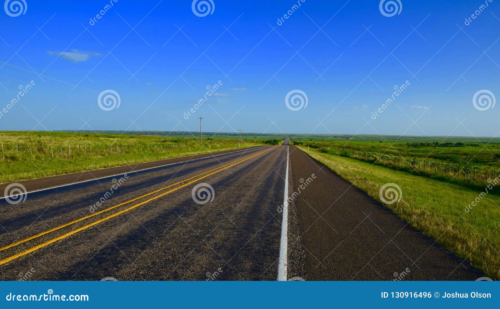 Empty West Texas Highway Under Blue Sky Stock Photo - Image of highway ...