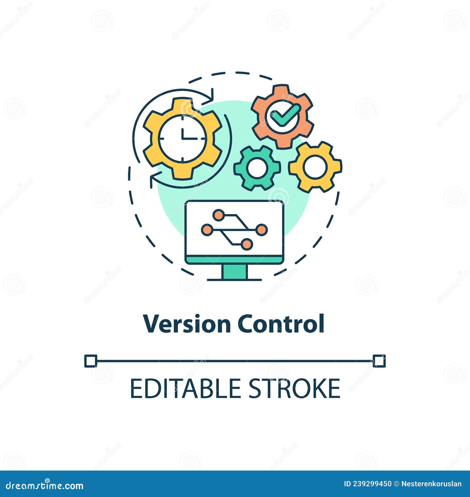 Version Control Concept Icon Stock Vector - Illustration of cyber ...