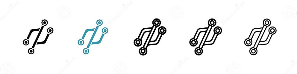 Version Control Icon Vector Set on White Background Stock Vector ...