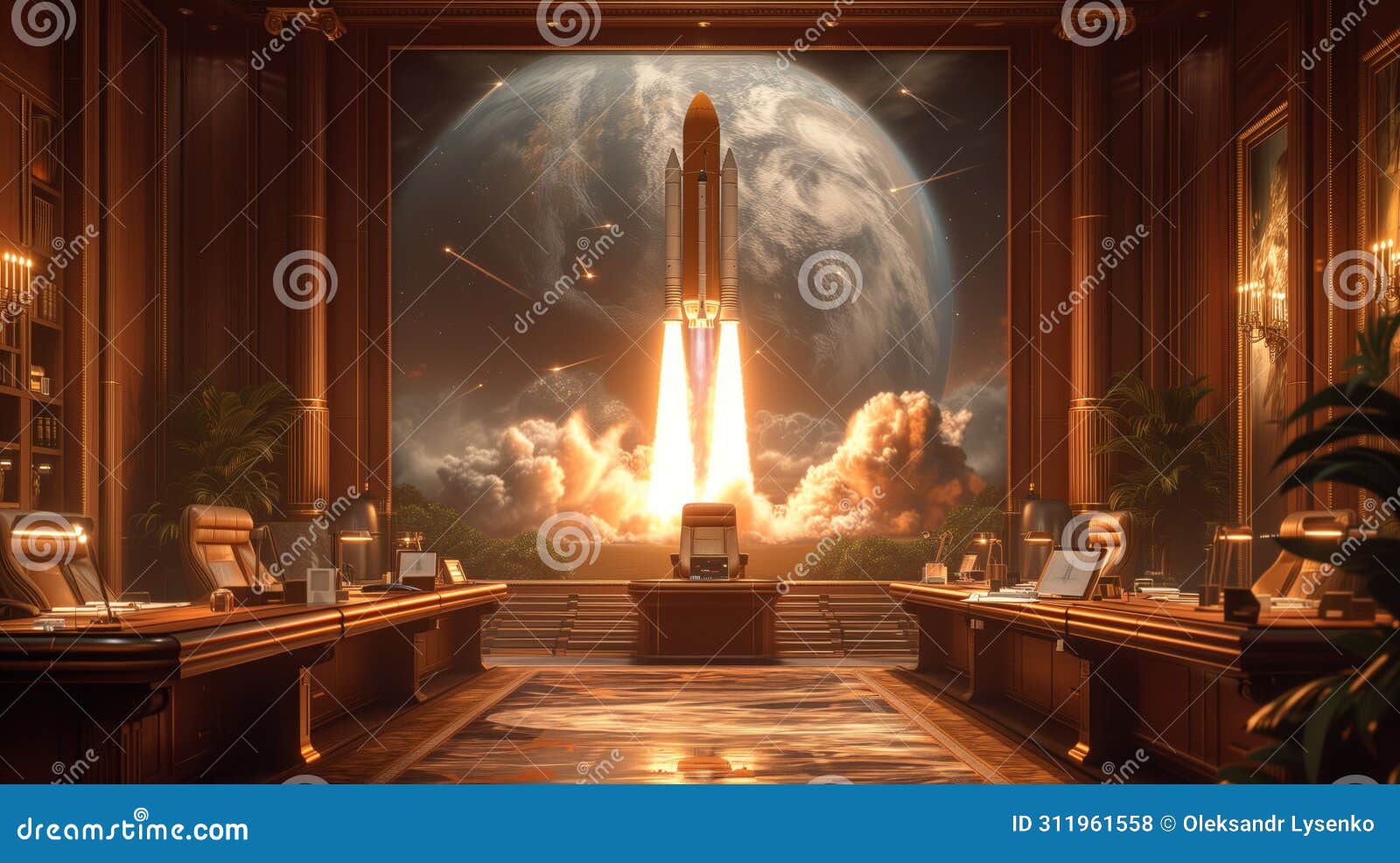 Version of the Interior of the Office of the Head of NASA Stock ...