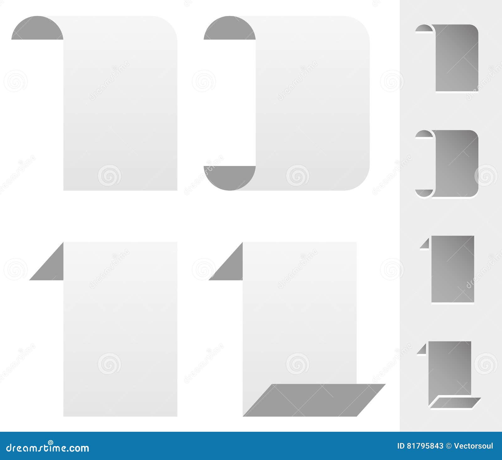 4 Version Paper Shape Elements with Symbols Included Stock Vector ...