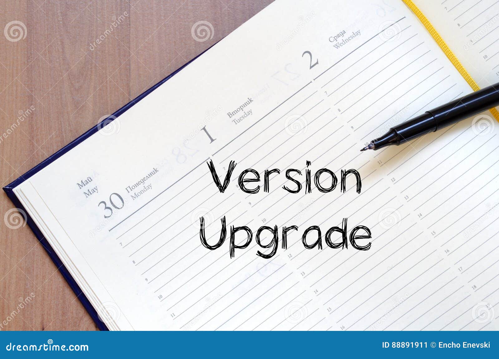 Version Upgrade Write on Notebook Stock Image - Image of improve ...
