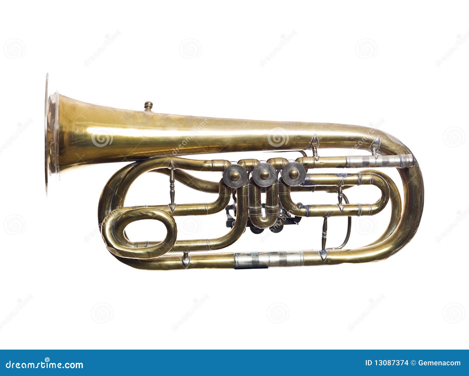 Versleten blaasinstrument stock foto. Image of geluid - 13087374