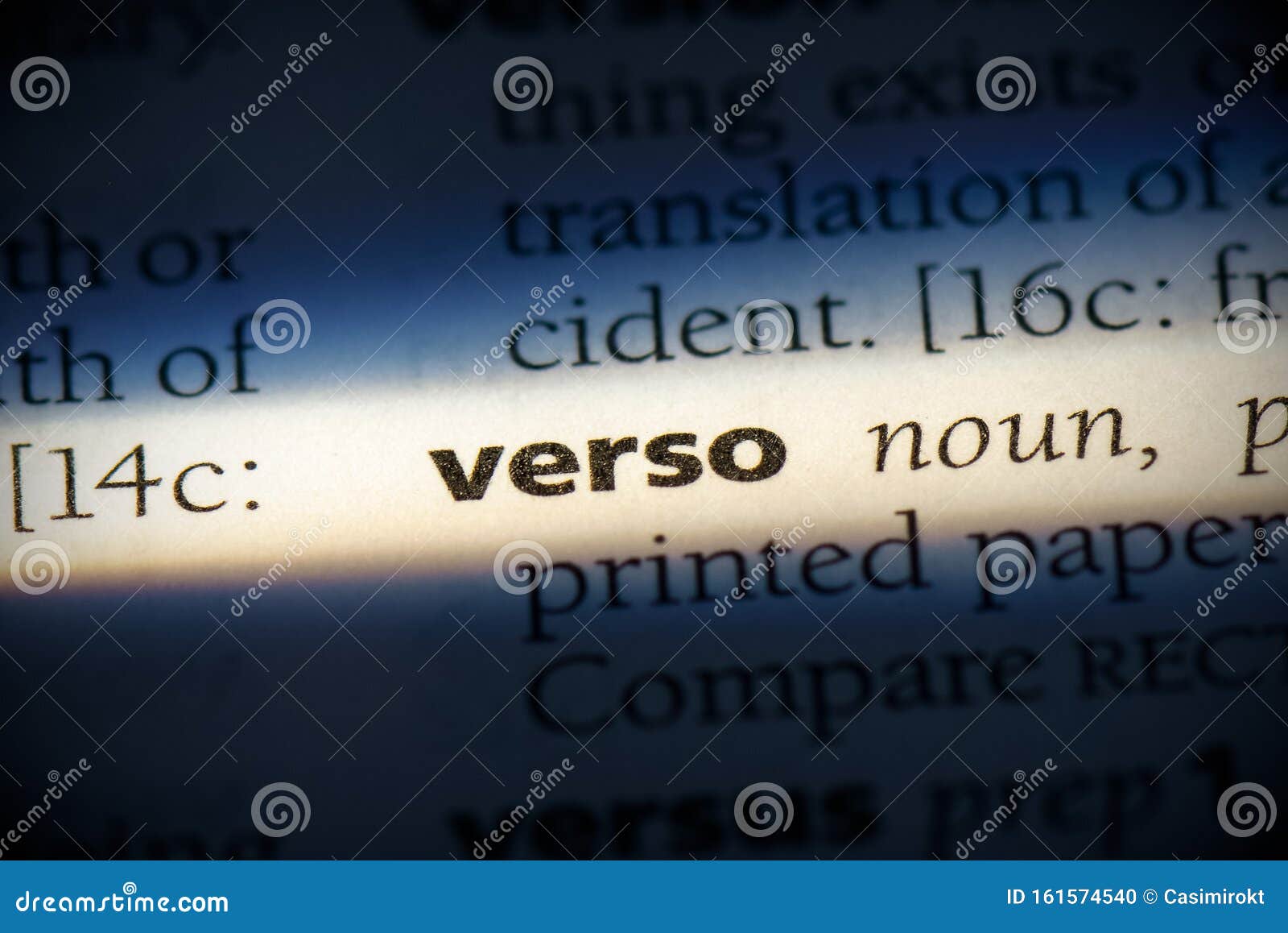 Verso stock photo. Image of page, verso, dictionary - 161574540