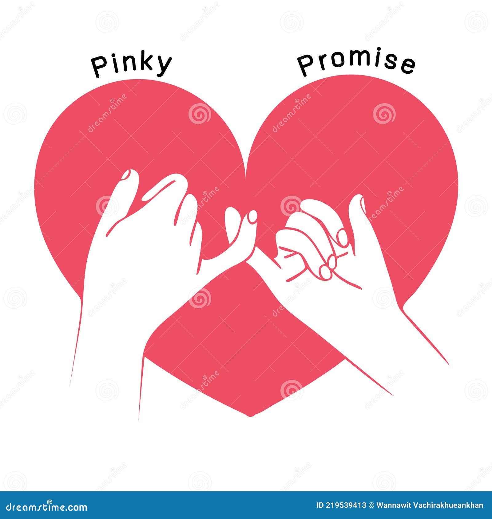 Versprechen Handzeichen Mit Herzform Vektor Vektor Abbildung ...