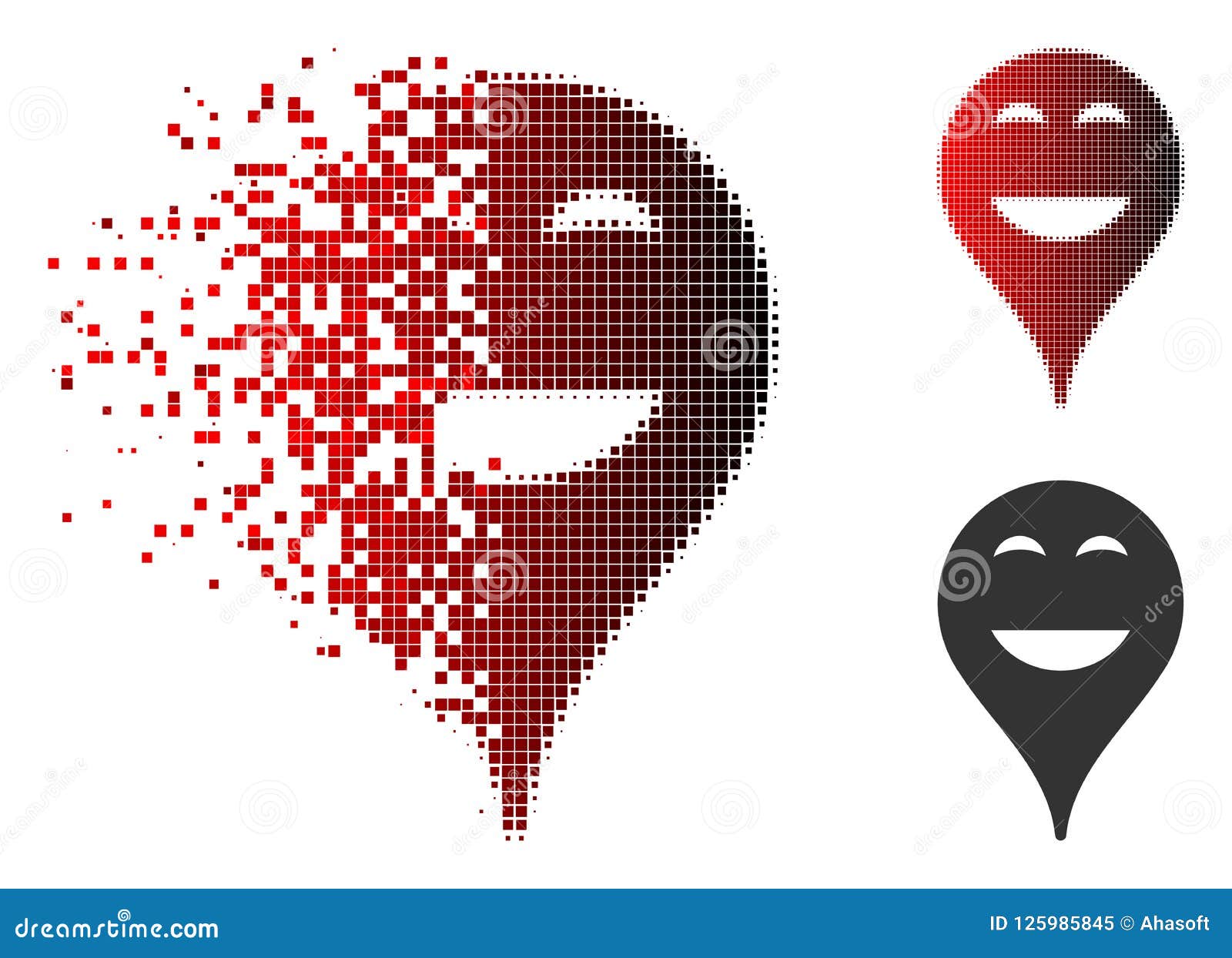 Verspreid Dot Halftone Happy Smiley Map-Tellerspictogram Vector ...