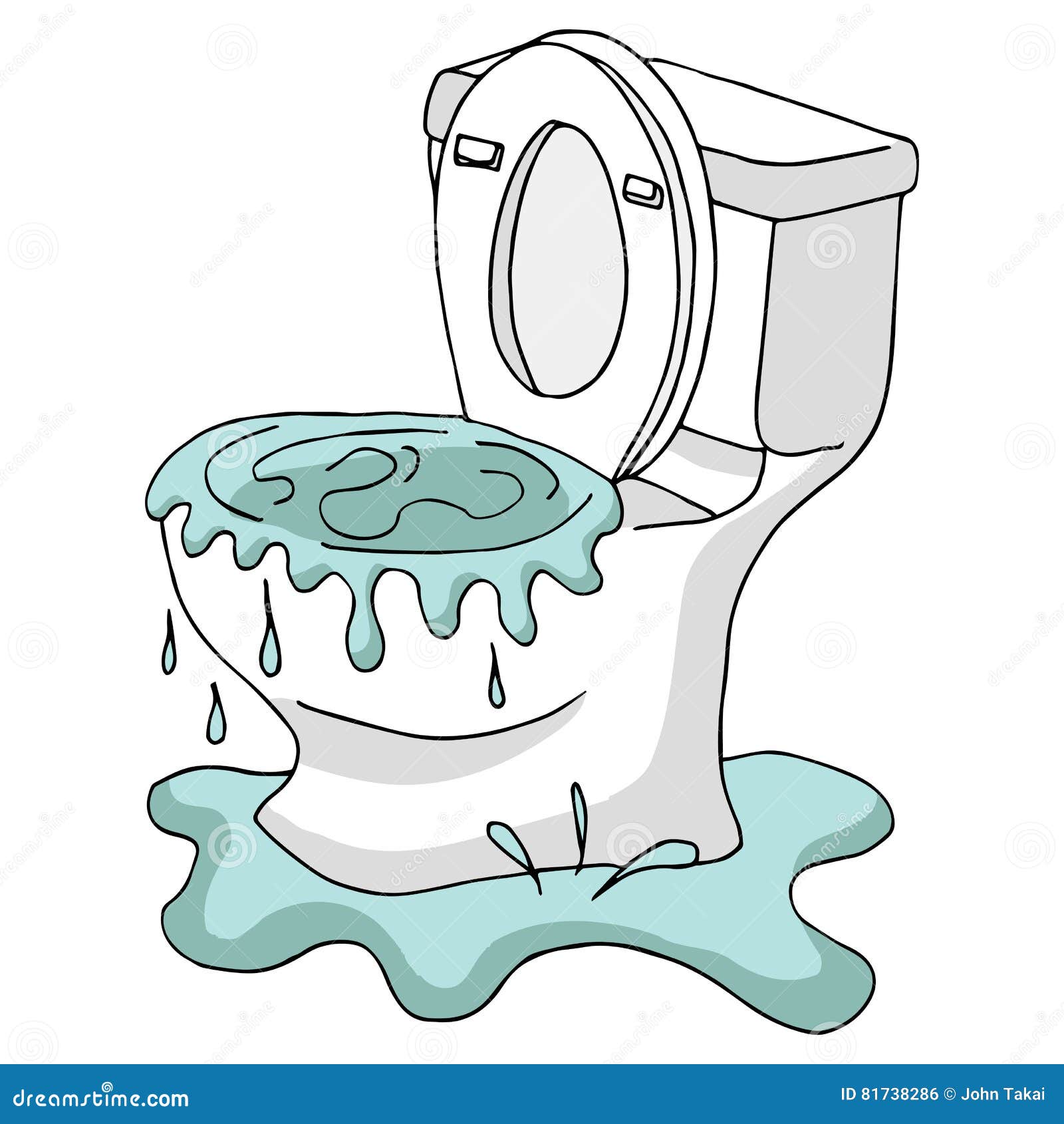 Verstopfte Toilette vektor abbildung. Illustration von element - 81738286
