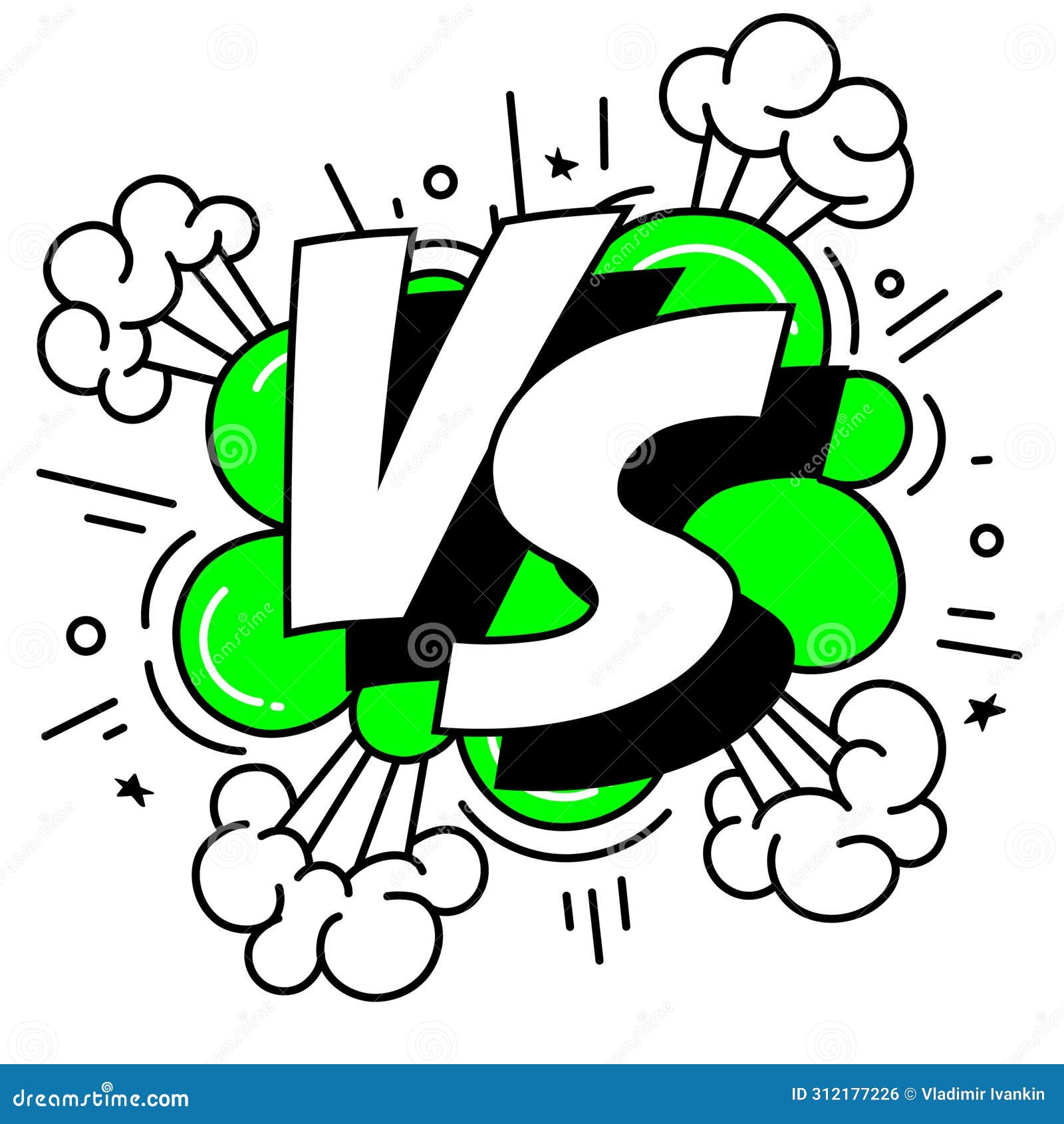 Versus Battle Comic Blast Pop Art Style Stock Vector - Illustration of ...