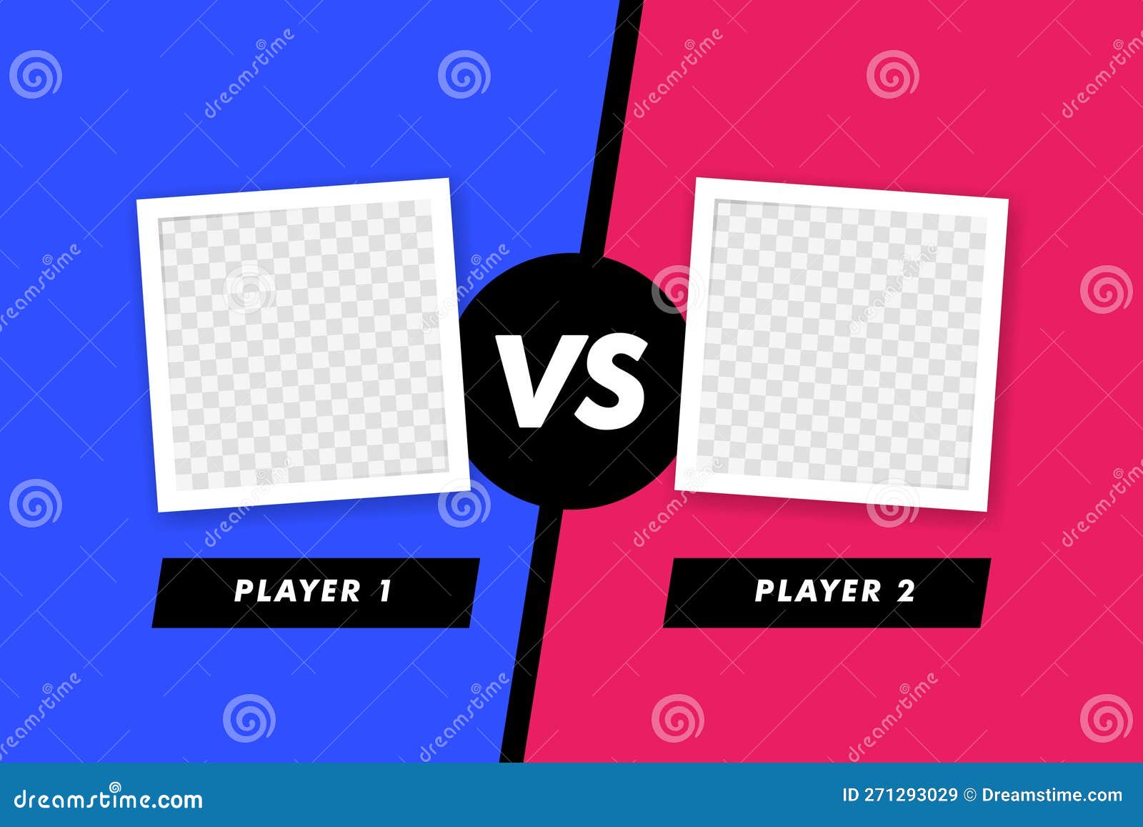 Versus Battle Concept. VS Two Transparent Photo Frame. Colorful before ...