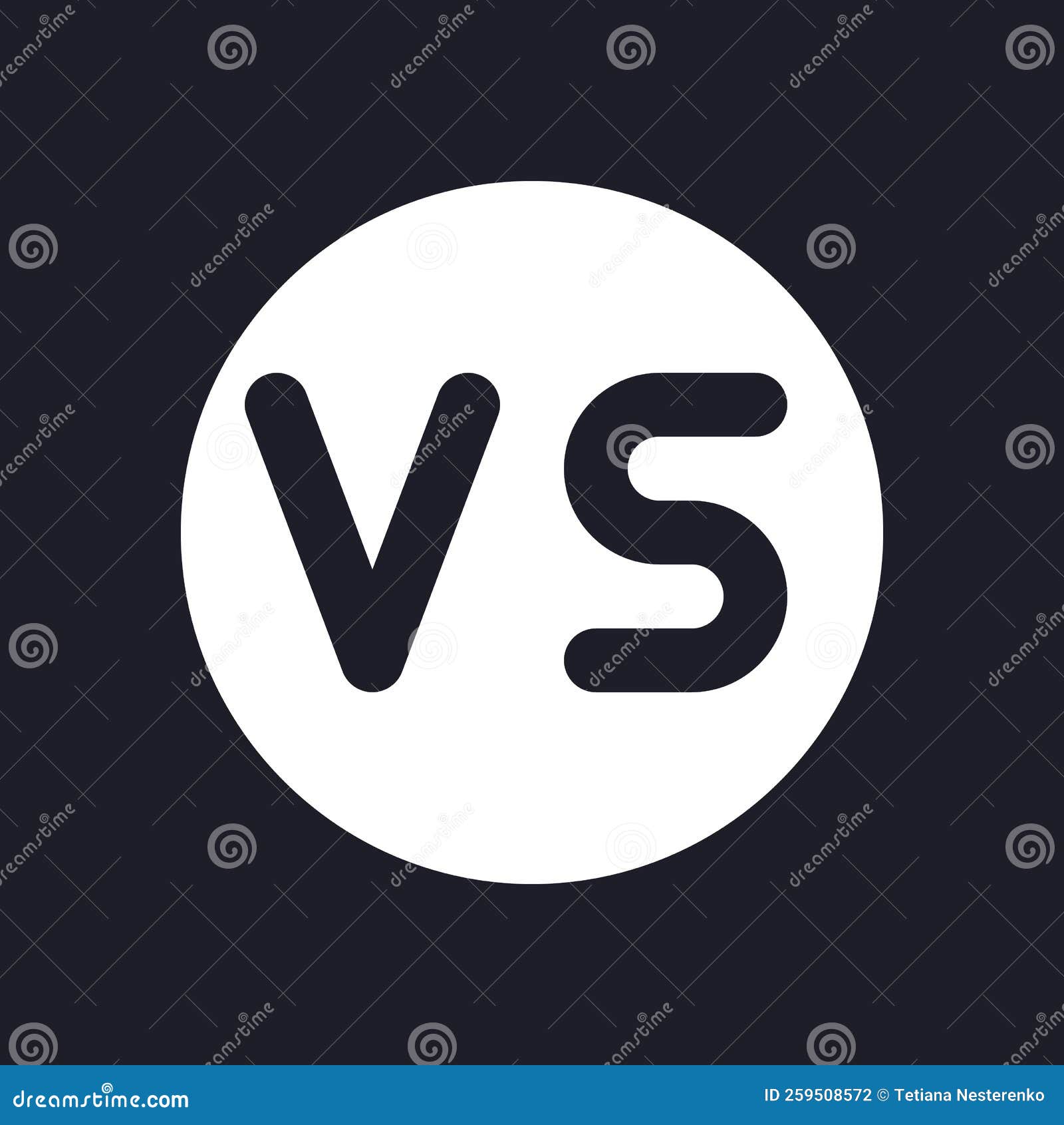 Versus Button Dark Mode Glyph Ui Icon Stock Vector - Illustration of ...