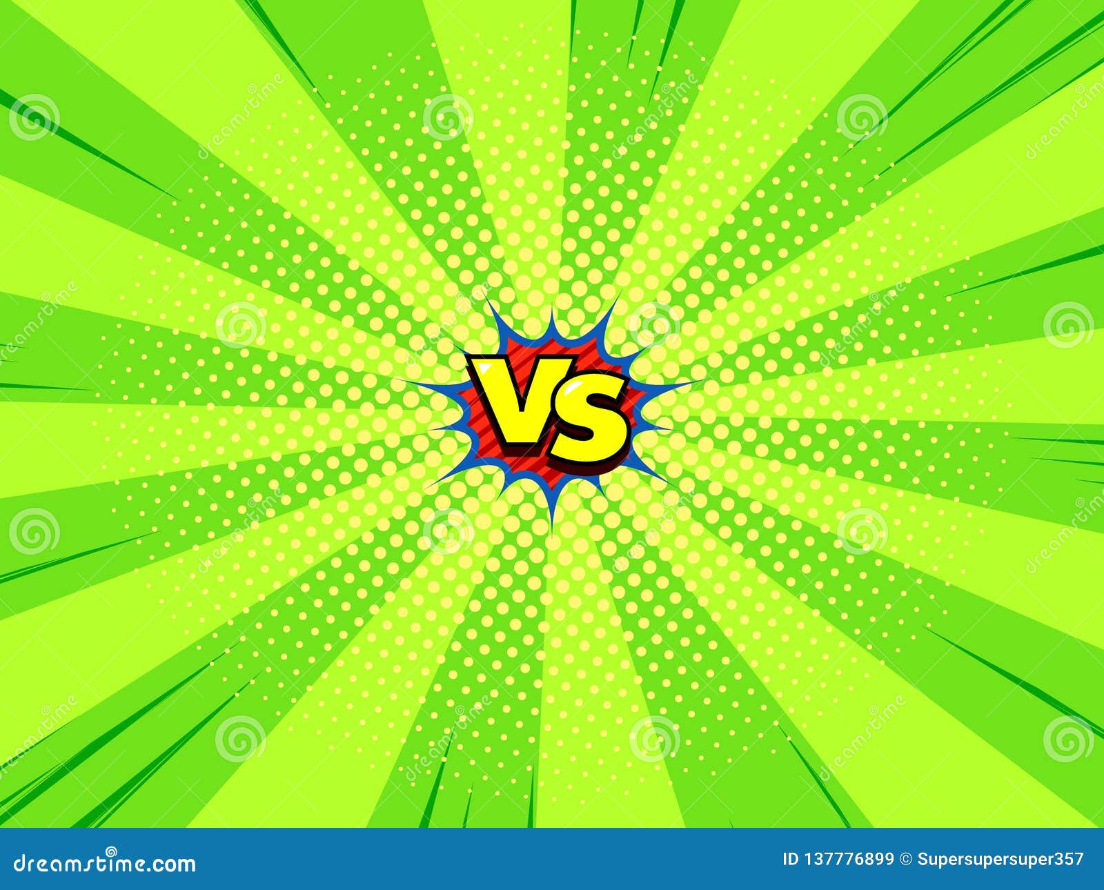 Versus Comic Book Versus Background Superhero Action Stock Vector