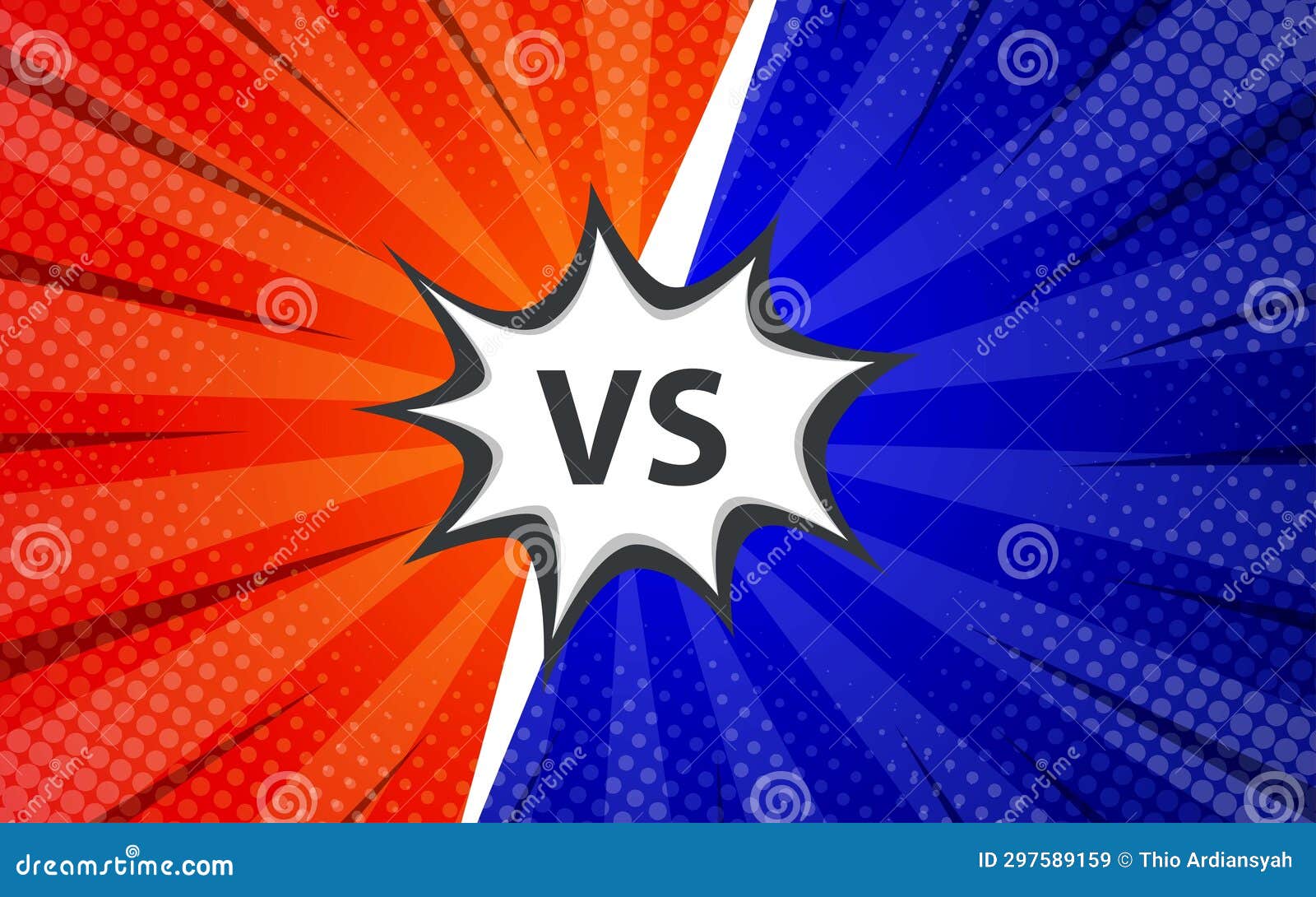 Versus Comic Book Clash Frame With Cartoon Text Speech Bubble Stock
