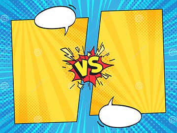 Versus Comic Frame. Vs Comics Book Frames with Cartoon Text Speech ...