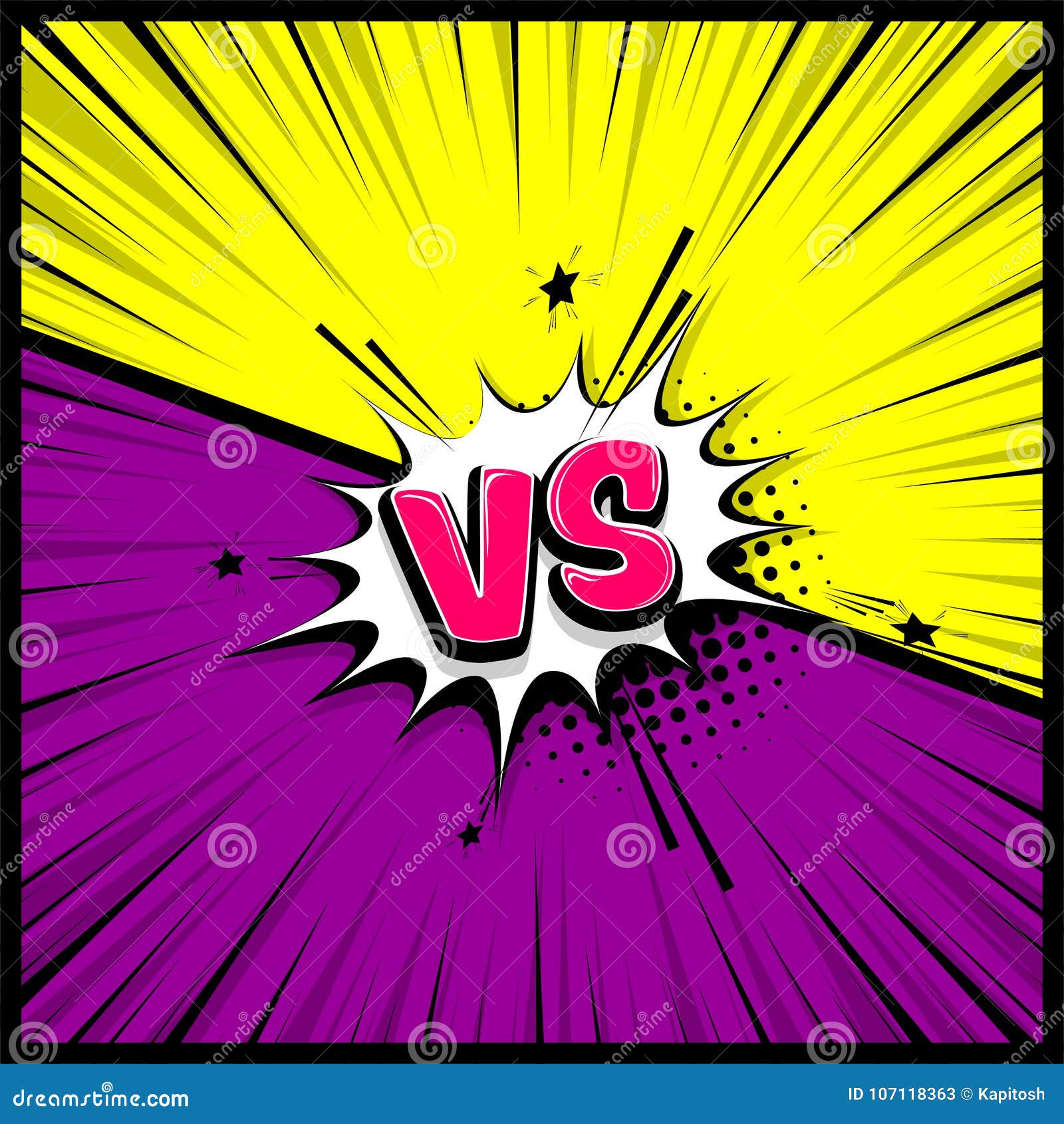 Versus Comic Text Speech Bubble Stock Vector - Illustration of frame ...