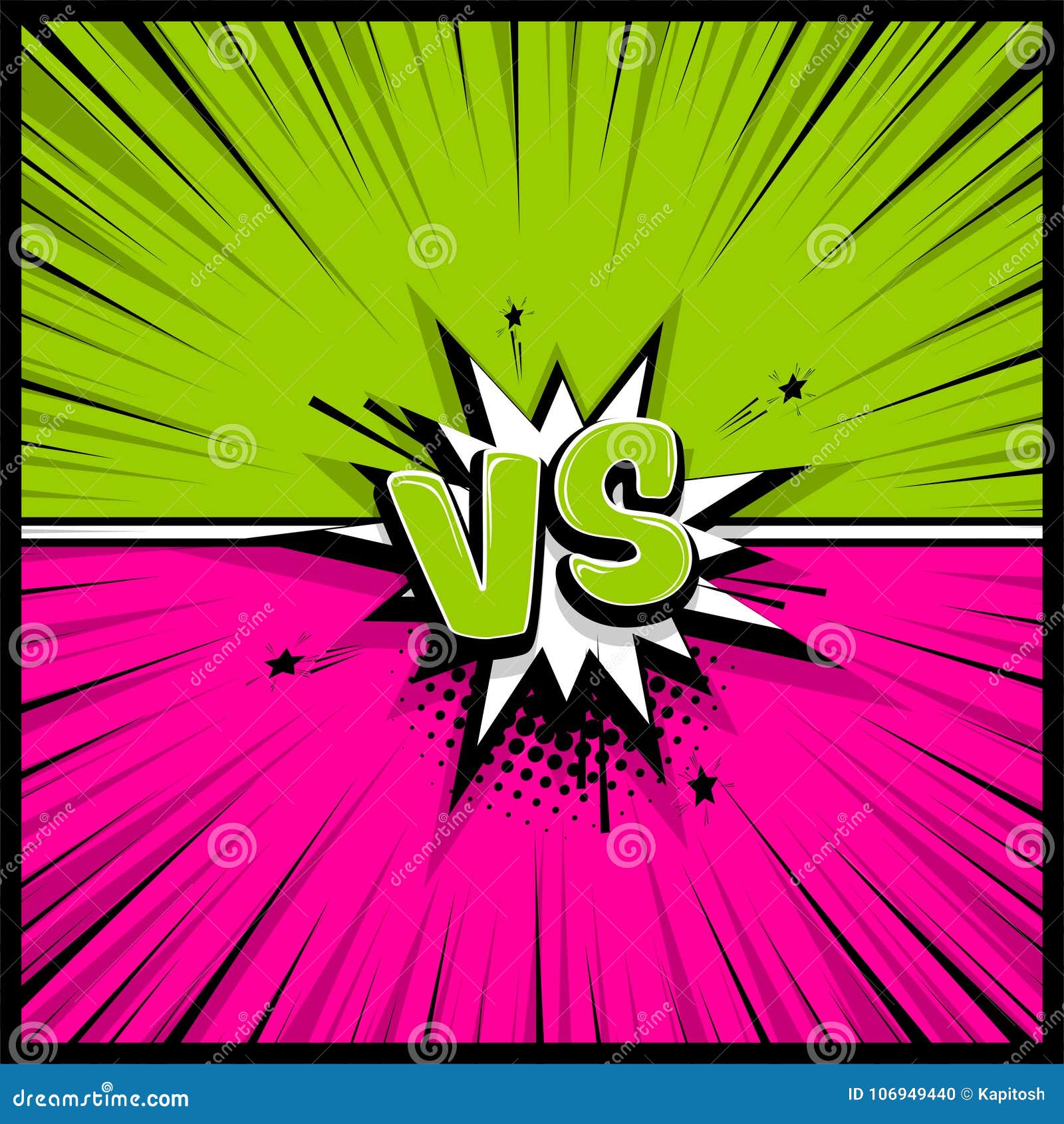 Versus Comic Text Speech Bubble Stock Vector - Illustration of empty ...