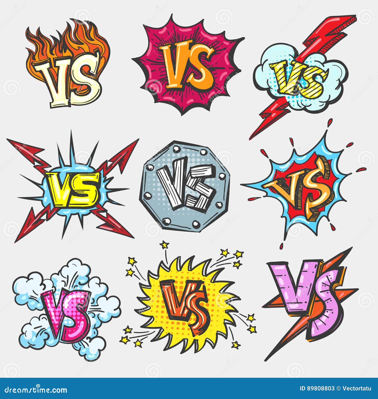 Versus Emblems. Vs Mma Competition, Battle Confrontation Lucha Libre ...