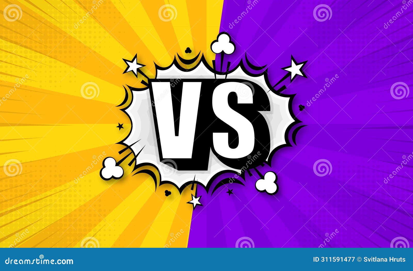 Versus Fight. VS Letters Fight. Comic Pop Art Background. Halftone and ...