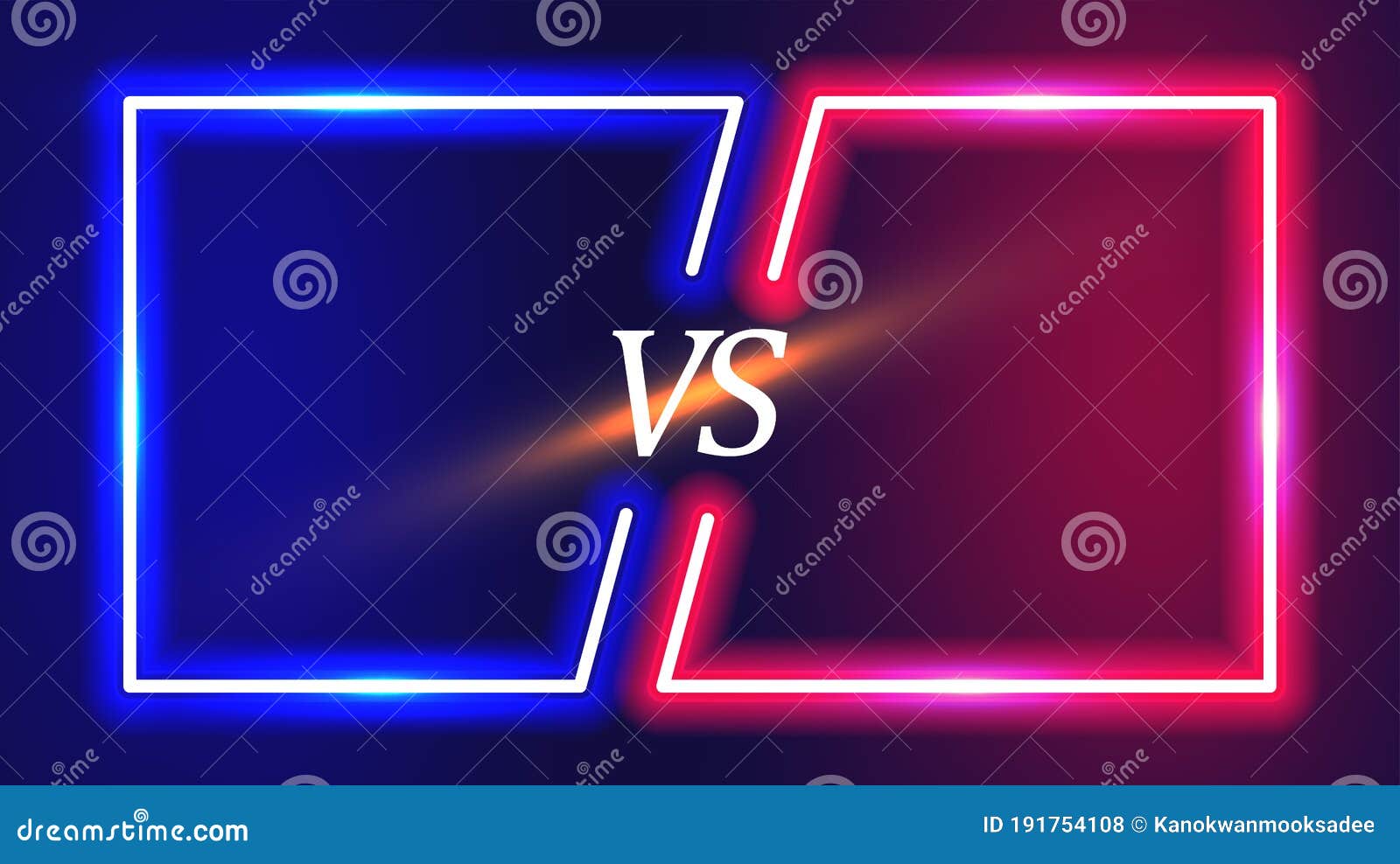 Versus Frame. Blue and Red Neon Light. Neon Style Design for Your ...