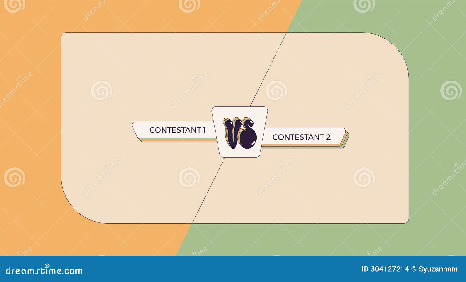 Versus Groovy Retro Comparison Blank. Vs Vector Background. Template ...