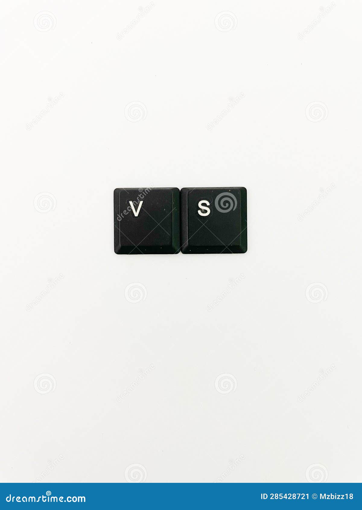 Versus Key from Computer Keyboard on White Background Stock Image ...