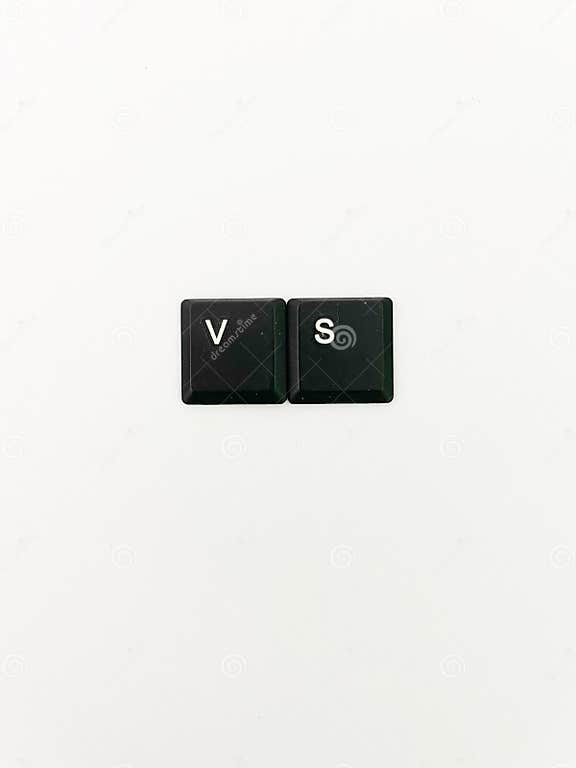 Versus Key from Computer Keyboard on White Background Stock Image ...