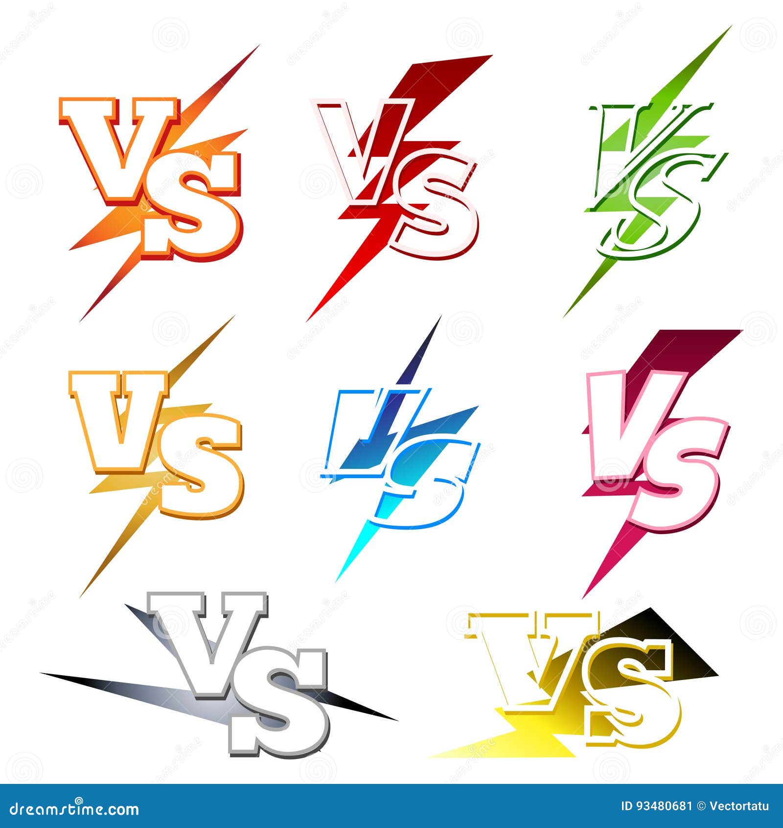 Versus Labels with Colorful Lighting Stock Vector - Illustration of ...