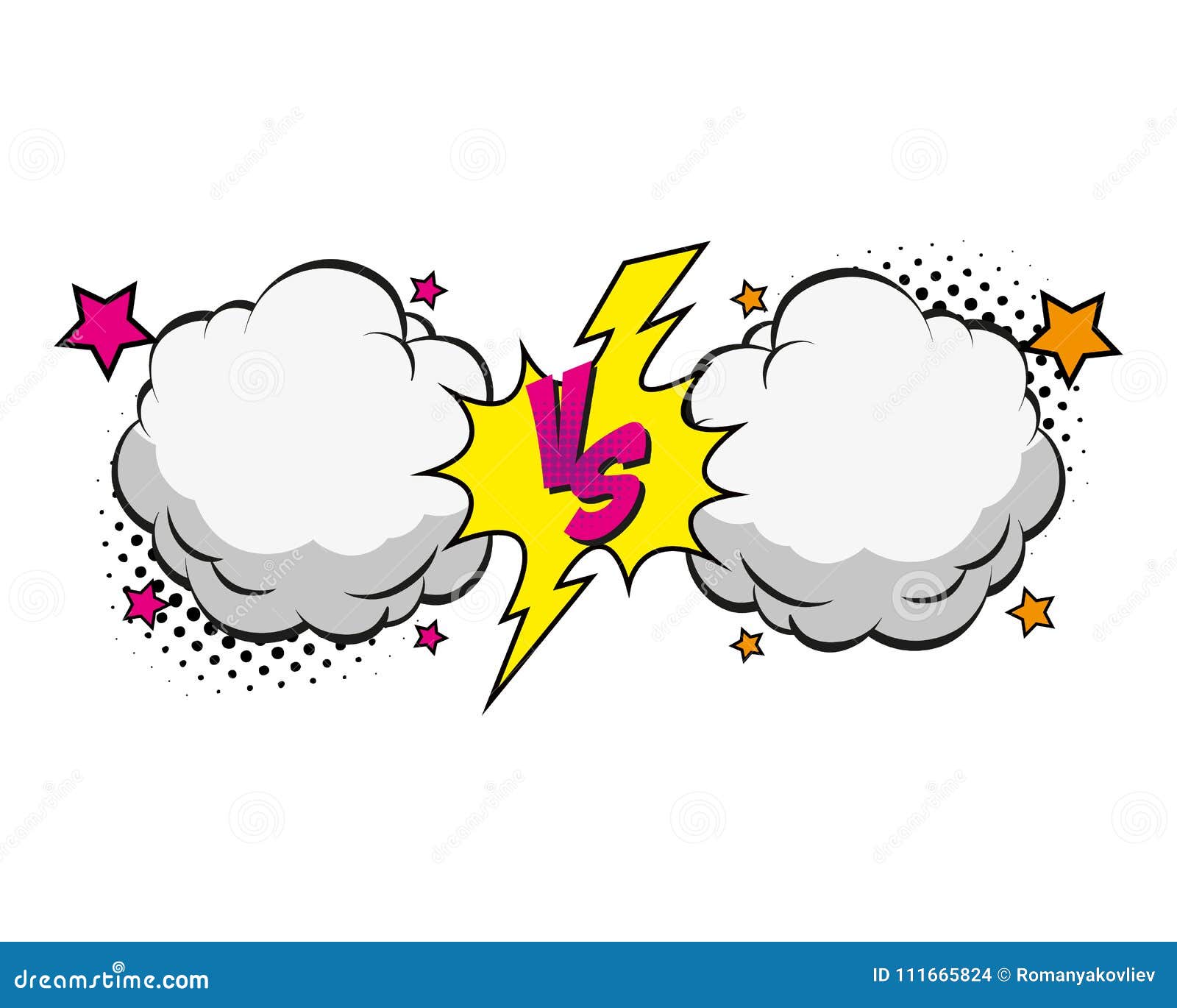 Versus Or VS Letters Logo Design In Doodle Style. Comic Fighting Duel ...