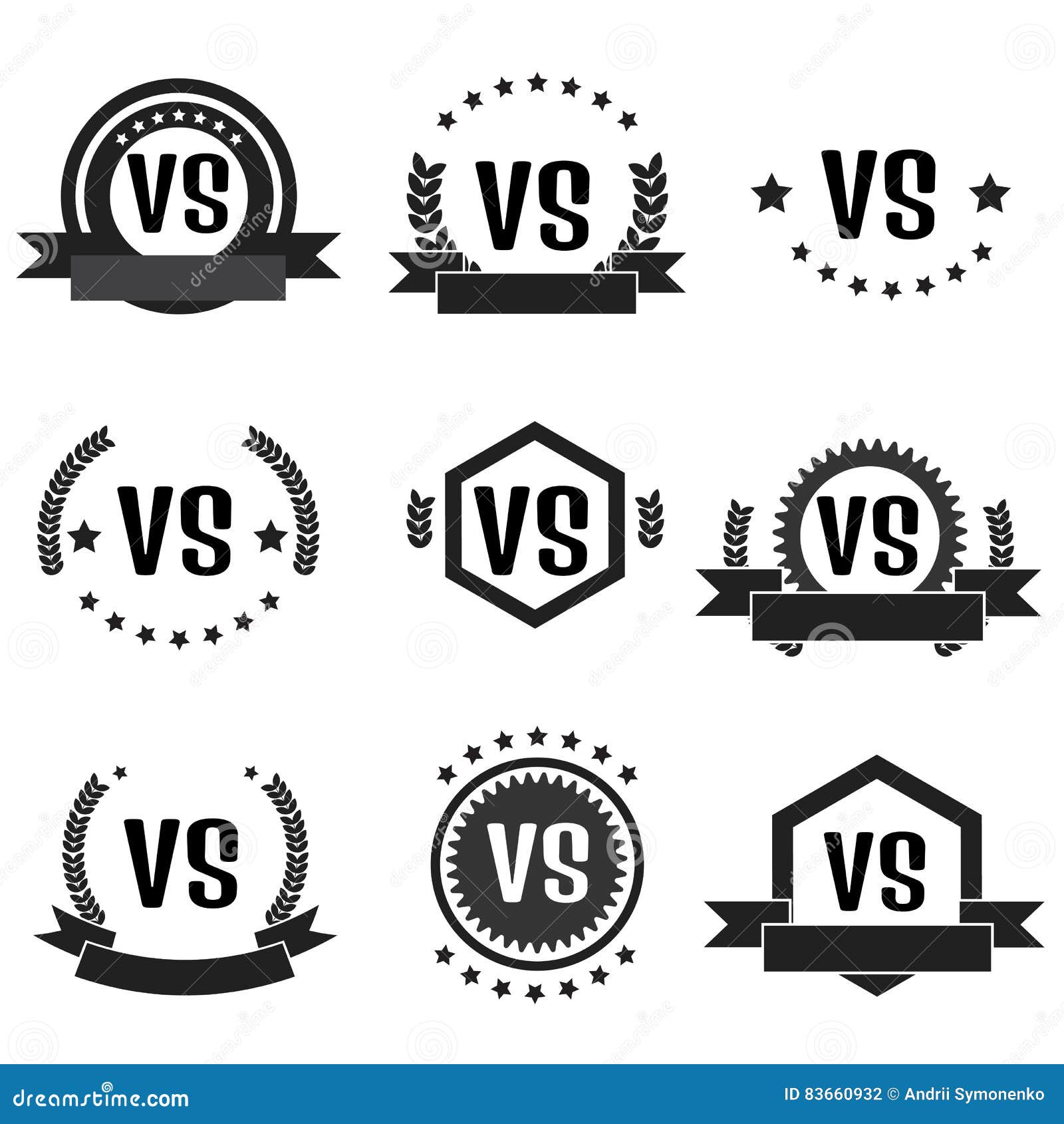 Versus Logos or Icon Set. Vector Illustration. Stock Vector ...