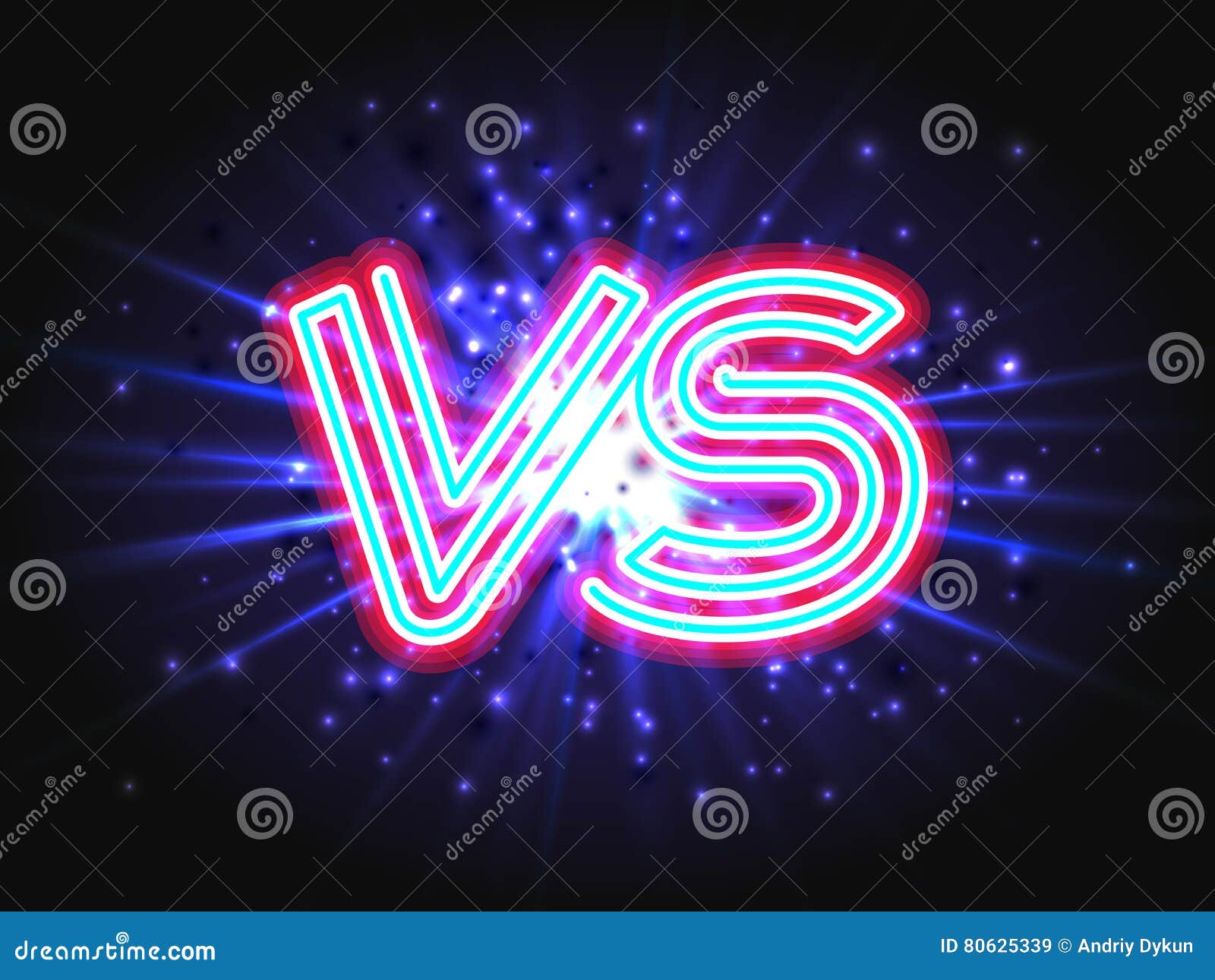 Versus Neon Sign. Neon Symbol, Icon, Logo Design Template Confrontation ...