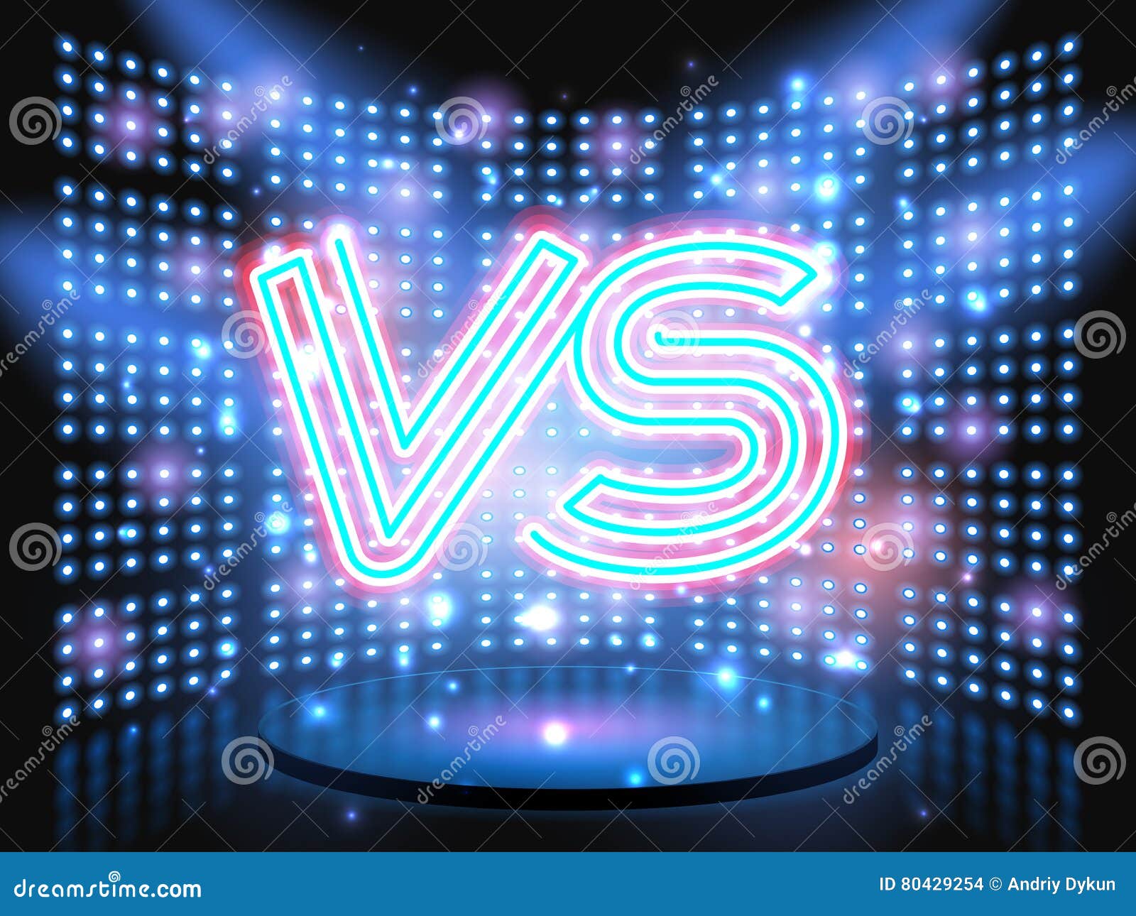 Versus neon logo stock vector. Illustration of action - 80429254