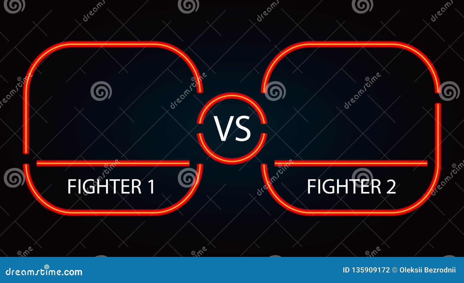 Versus Neon Frame. Sport Battle Glowing Lines Banner, VS Duel Sign ...