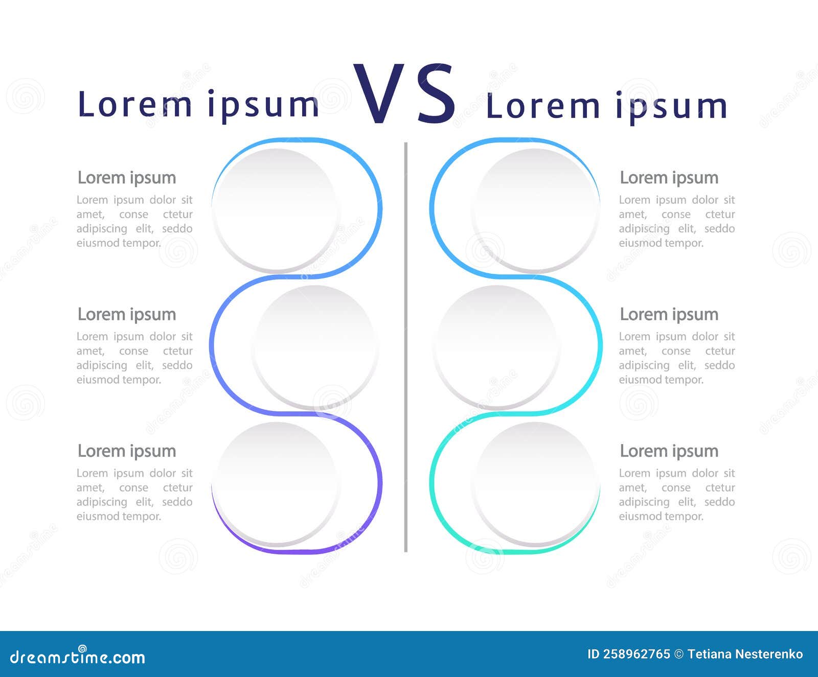 Versus Neumorphic Circles Infographic Chart Design Template Stock ...