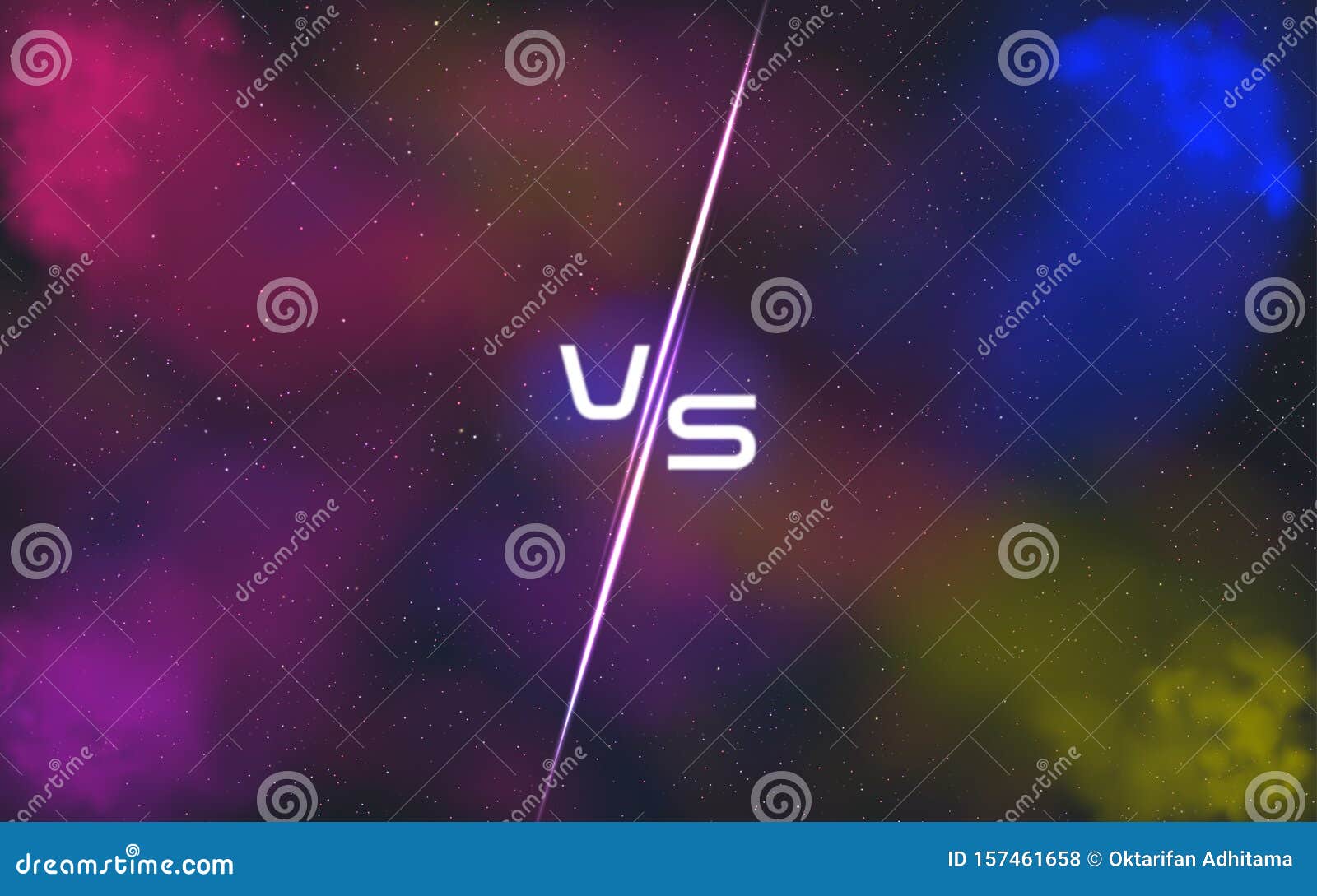 Versus Screen Nebula Theme stock vector. Illustration of stars - 157461658