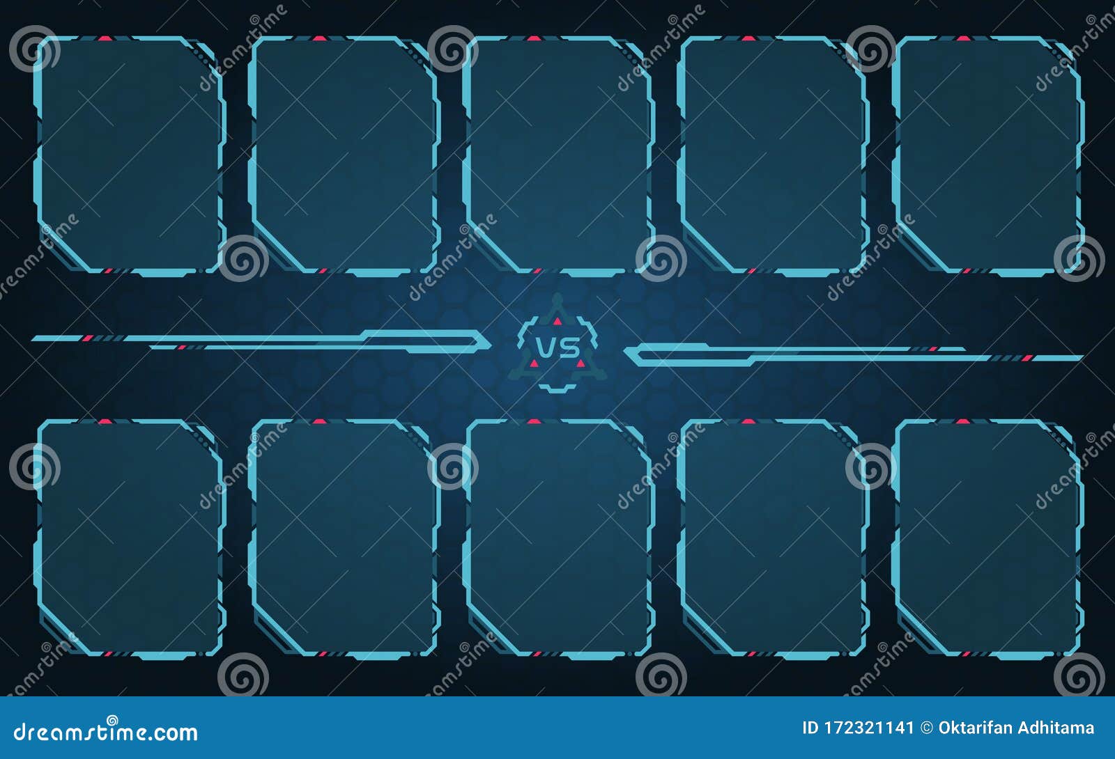 Versus Screen 5vs5 Player with Blue Hud Border Design Stock Vector ...