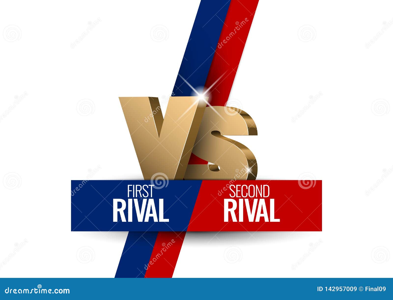 Versus VS Sign.Splashes Of Red And Blue Paint In A Vertical Stripe With ...