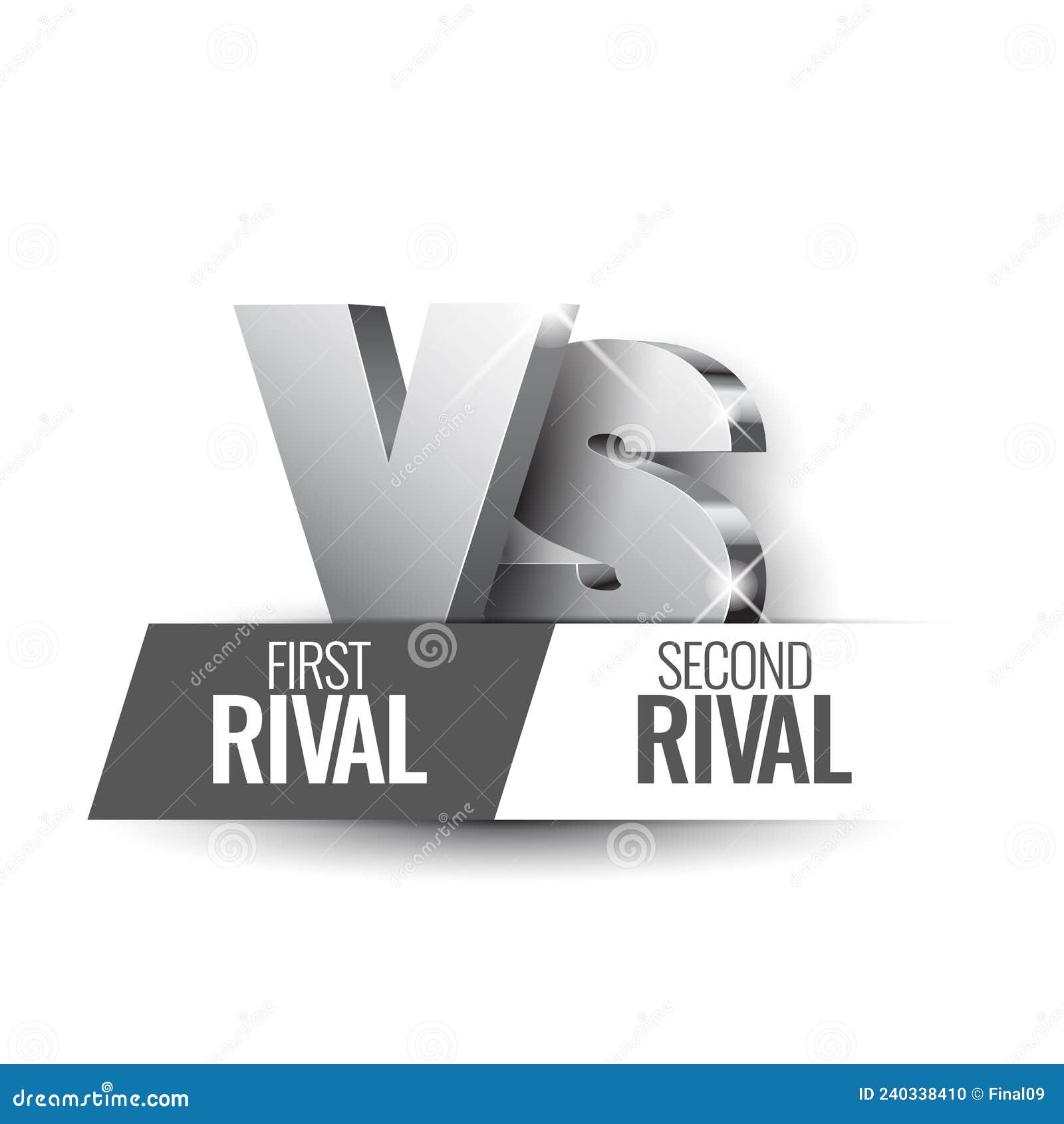 Silver Vs, Versus Fight Confrontation, Abstract Battle Or Match ...
