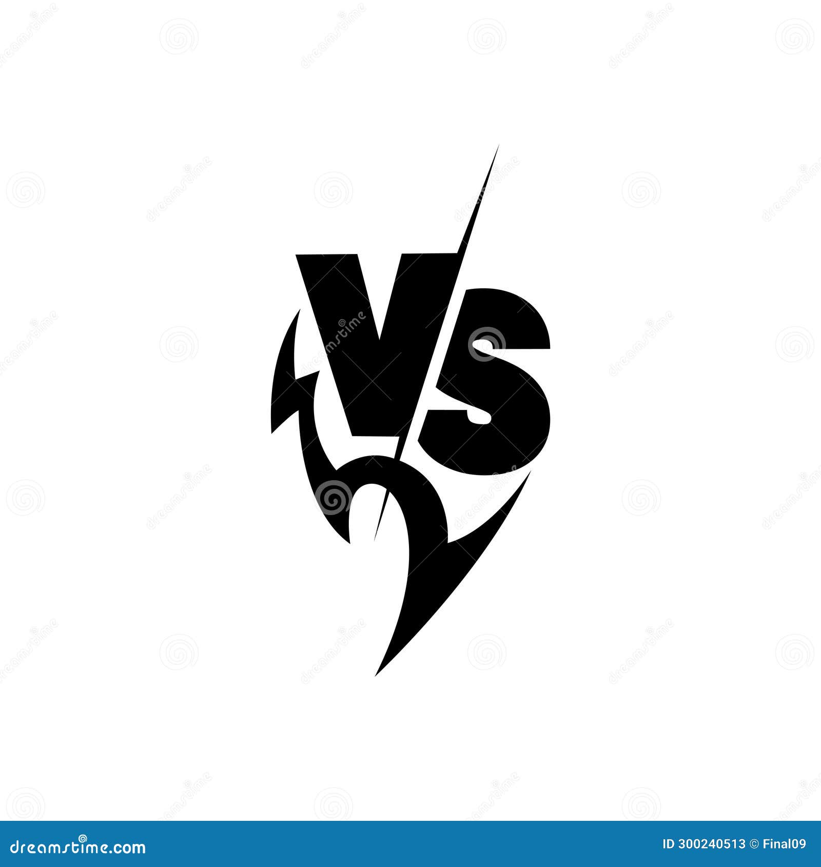 Versus Sign Surrounded by Flames. Black and White Symbol Stock ...