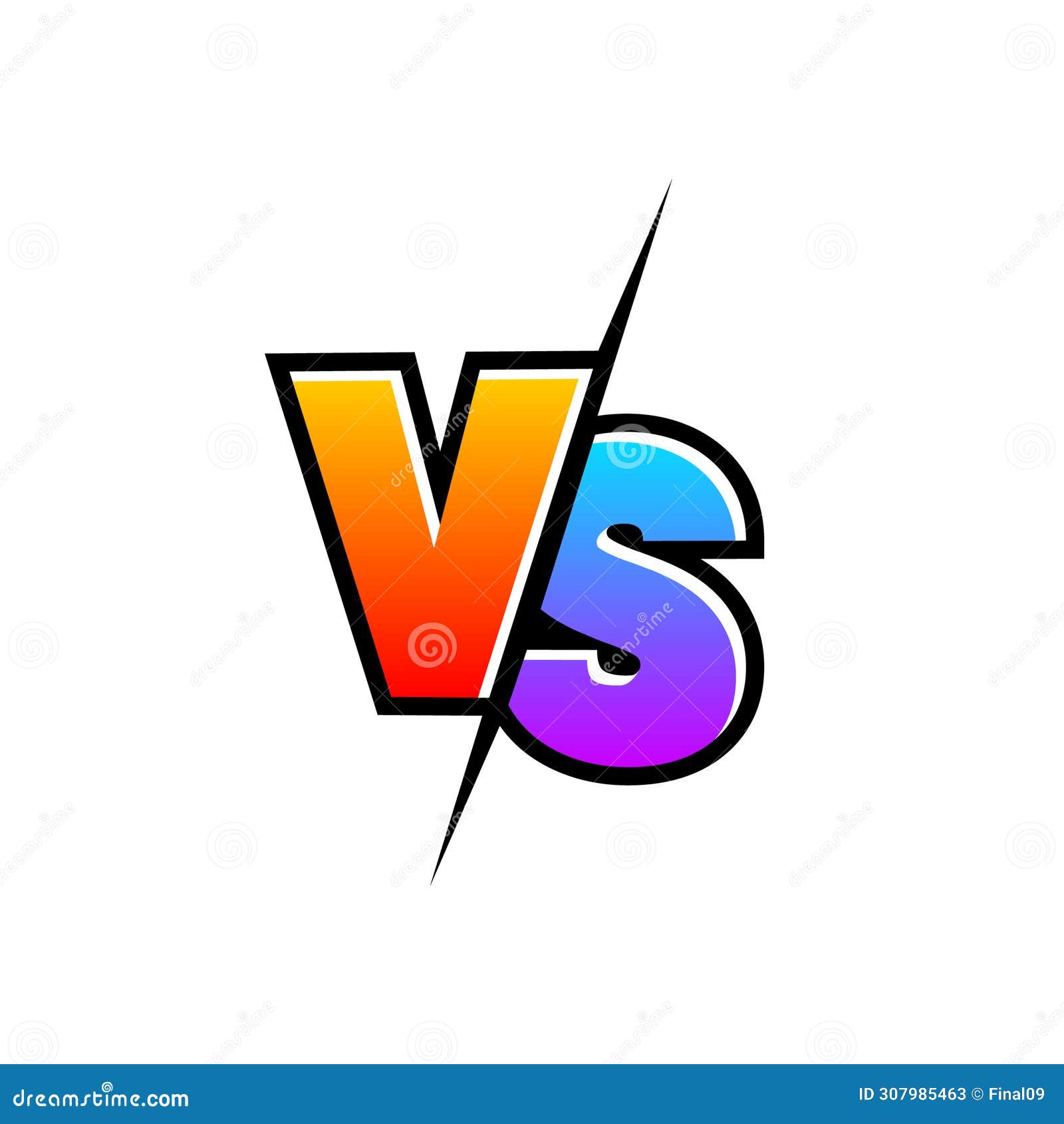 Versus Sign Surrounded by Flames. Color Symbol Stock Vector ...
