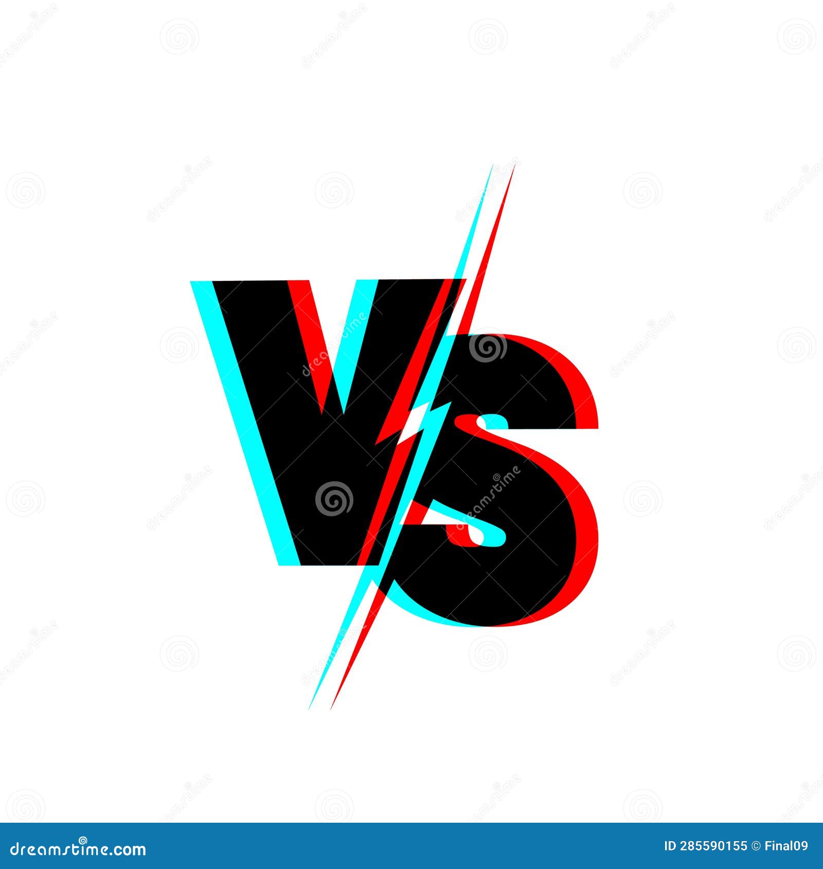 Versus Sign. Symbol with Glitch Effect Stock Vector - Illustration of ...