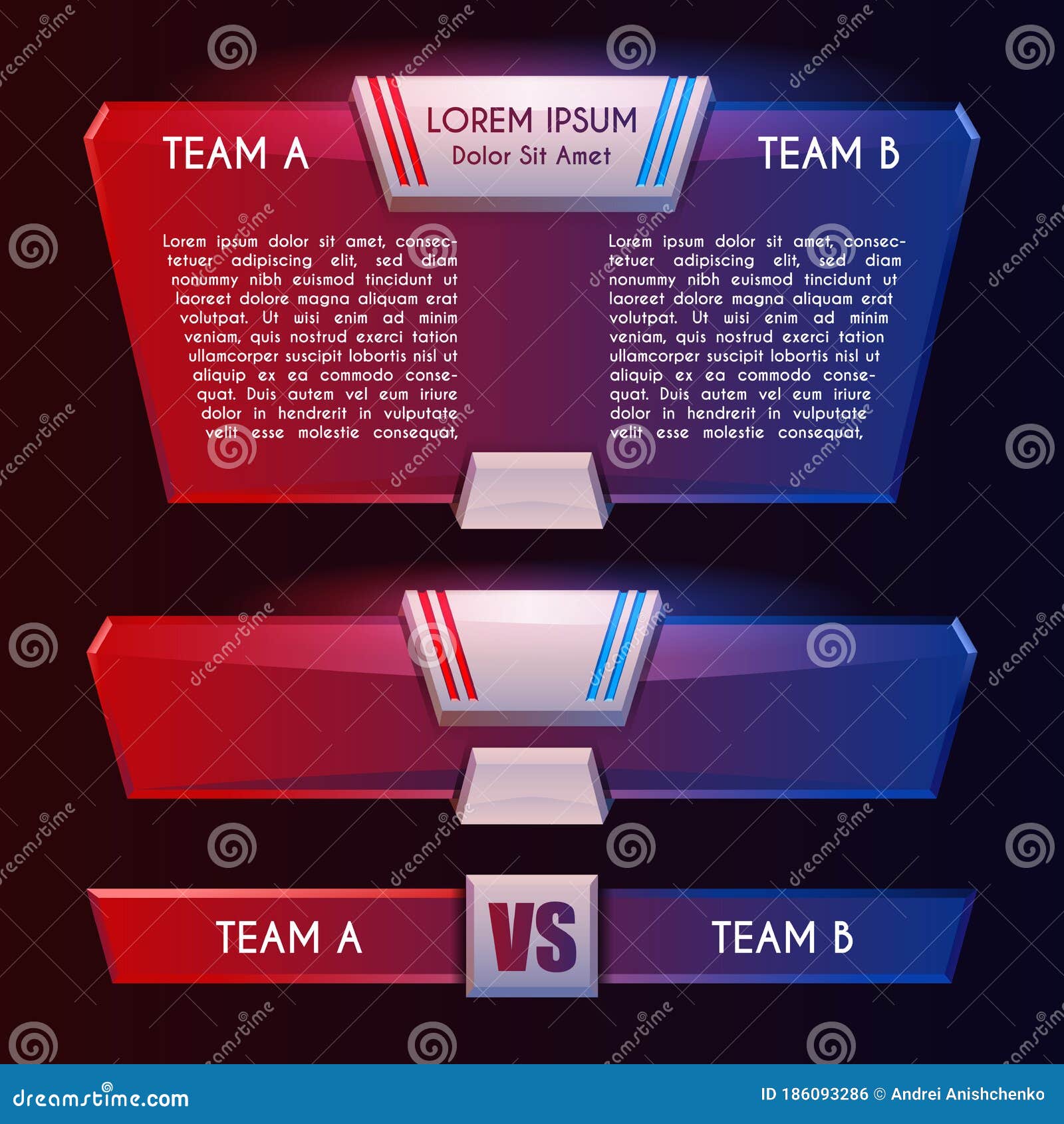 Versus teams template stock vector. Illustration of scoreboard - 186093286