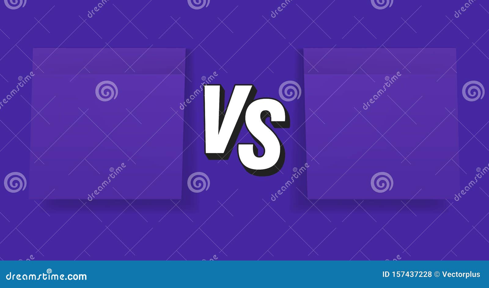 Versus Template with Paper Stickers. VS Screen with Empty Space. Battle ...