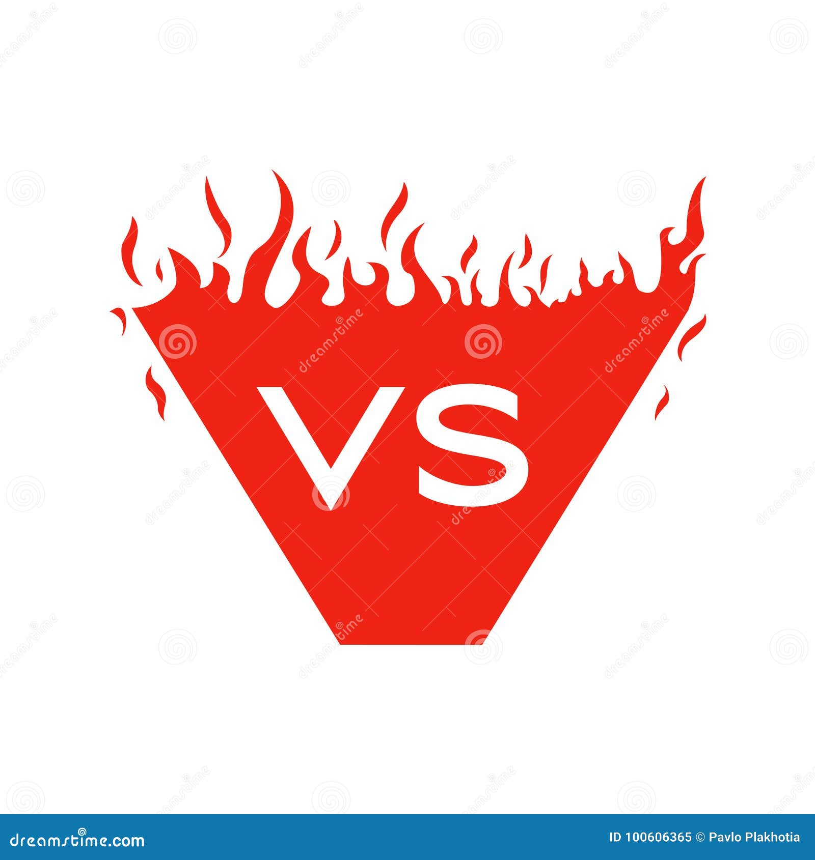 Versus Text and Shape with Fire Frames. Red Flaming VS Letters Stock ...