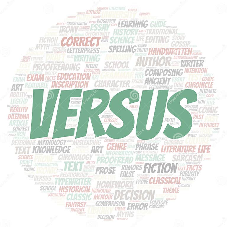 Versus Typography Word Cloud Create with the Text only Stock ...