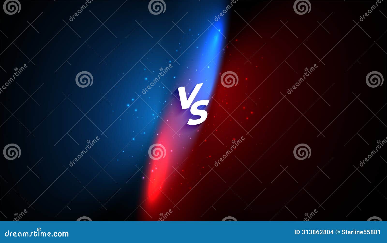 Versus Vs Banner Design with Blue and Red Light Effect Stock Vector ...